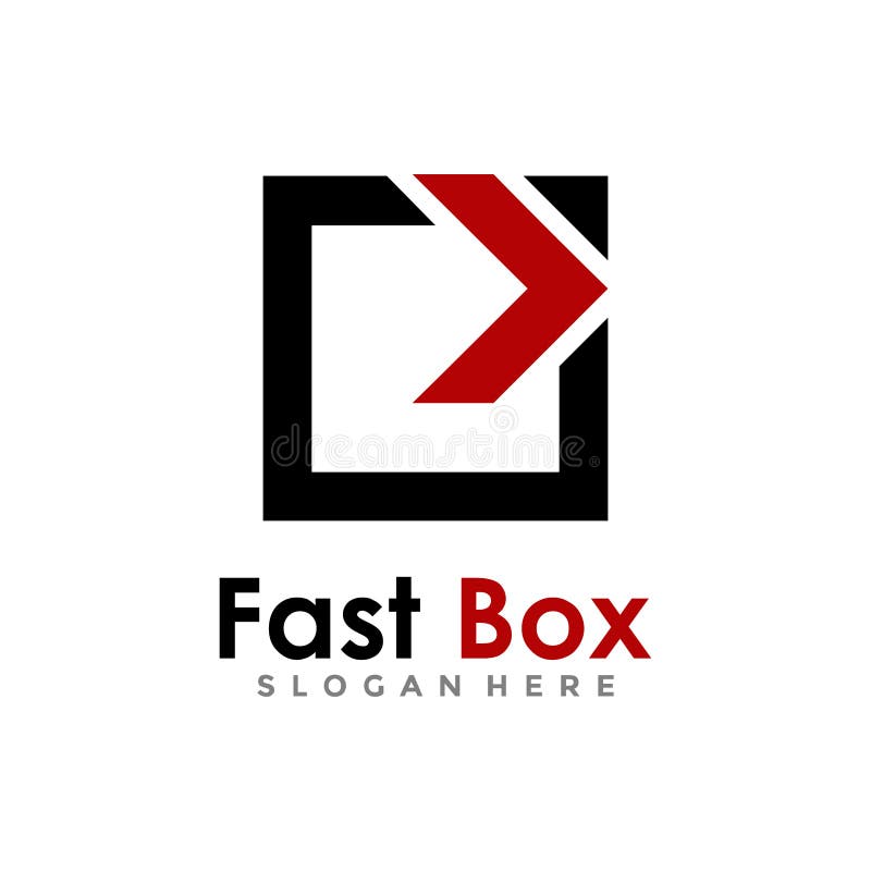 Fast Box Logo Vector. Speed Moving Box Logotype Stock Vector ...
