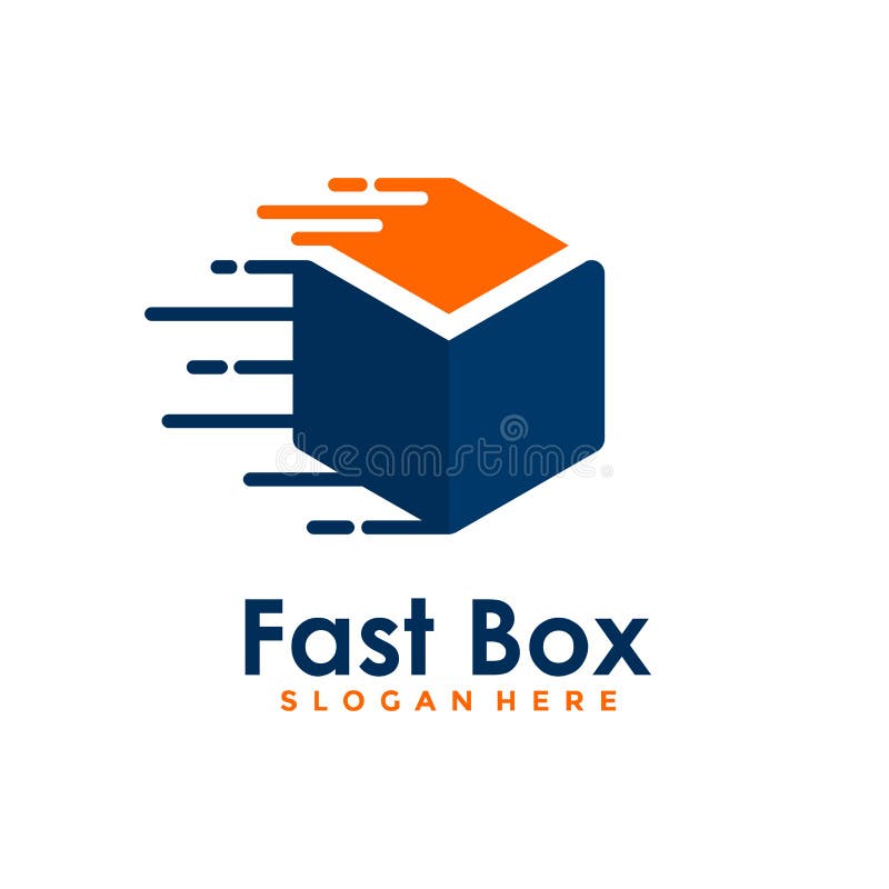 Fast Box Logo Vector. Speed Moving Box Logotype Stock Vector ...