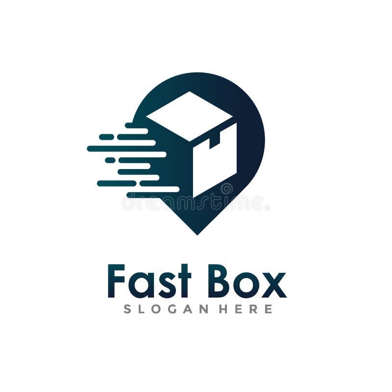Fast Box Location Logo Vector. Speed Moving Box Logotype Stock Vector ...