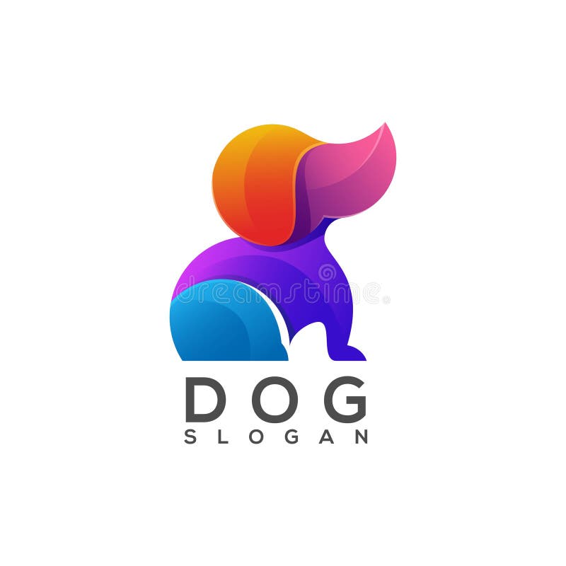 Logo Dog Colorful Gradient Vector Design Stock Illustration ...