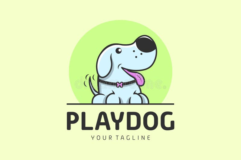 Cute Dog Inside Circle Logo Vector Icon Illustration Stock Illustration ...