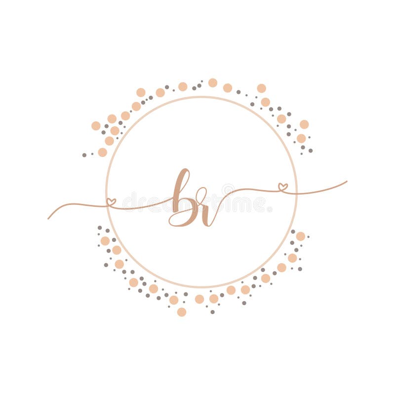 BR Initial Monogram Handwriting Luxury Illustration Stock Illustration ...