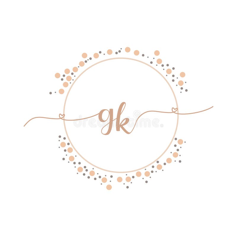 GK Initial Monogram Handwriting Luxury Illustration Stock Vector ...