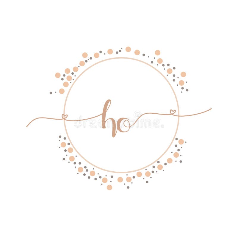 HO Initial Monogram Handwriting Luxury Illustration Stock Vector ...