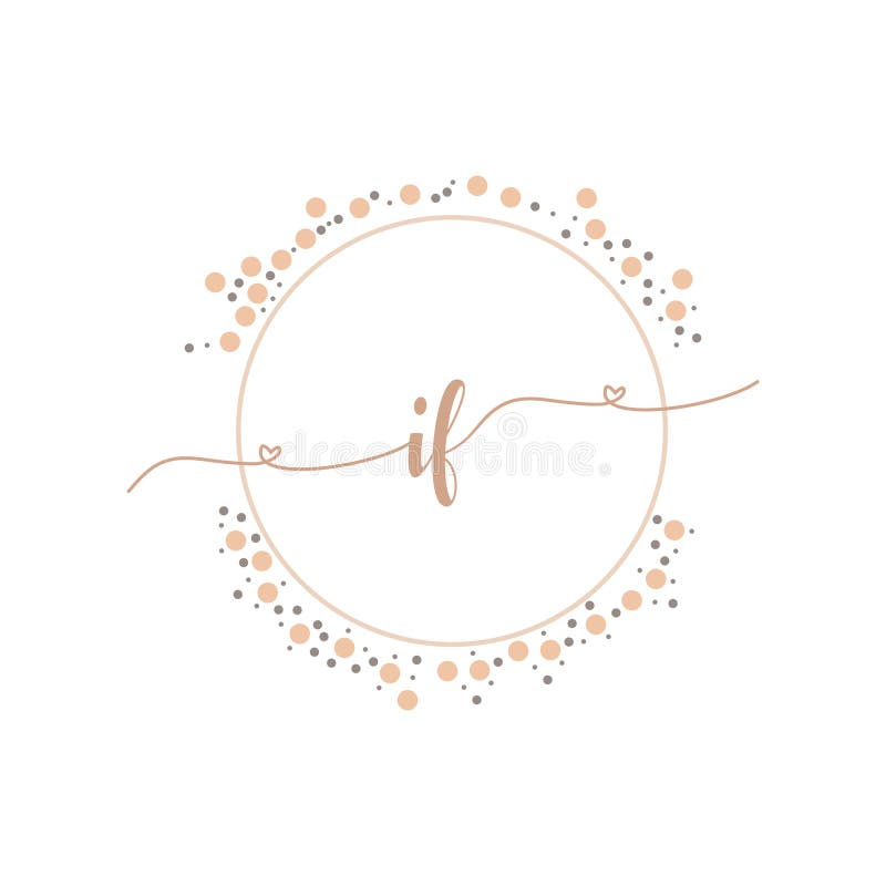 IF Initial Monogram Handwriting Luxury Illustration Stock Illustration ...