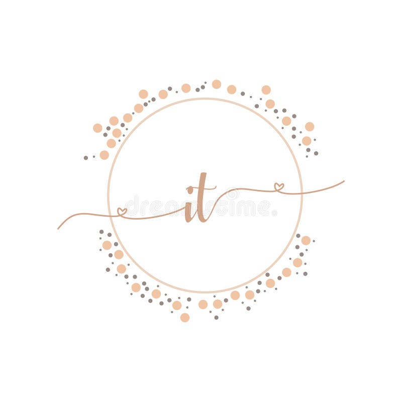 It Initial Monogram Handwriting Luxury Illustration Stock Illustration ...