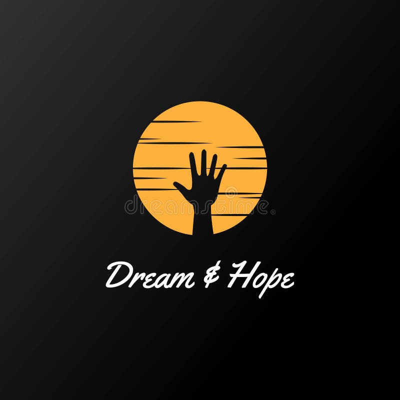 Sunset Sunrise Hand Dream Hope Logo Design Vector Stock Vector ...