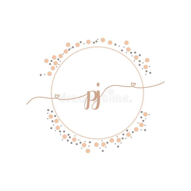 PJ Initial Monogram Handwriting Luxury Illustration Stock Vector ...
