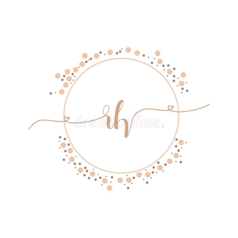 RH Initial Monogram Handwriting Luxury Illustration Stock Vector ...