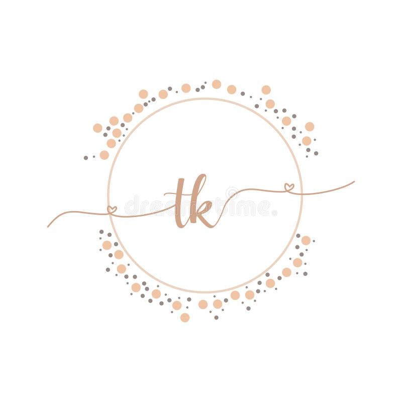 TK Initial Monogram Handwriting Luxury Illustration Stock Vector ...