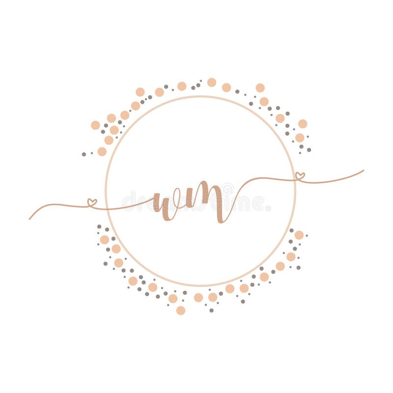 WM Initial Monogram Handwriting Luxury Illustration Stock Illustration ...