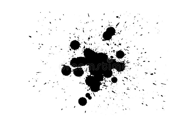 Black Paint, Ink Splash, Brushes Ink Droplets, Blots. Black Ink ...