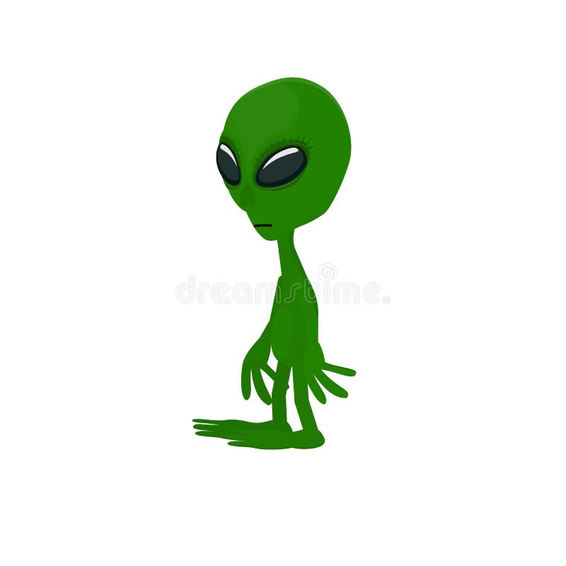 Alien. Green Alien Man, Vector Illustration Stock Illustration ...