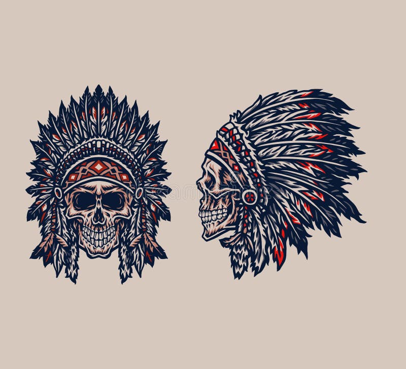 Cherokee Skull Logo Stock Illustrations – 135 Cherokee Skull Logo Stock ...