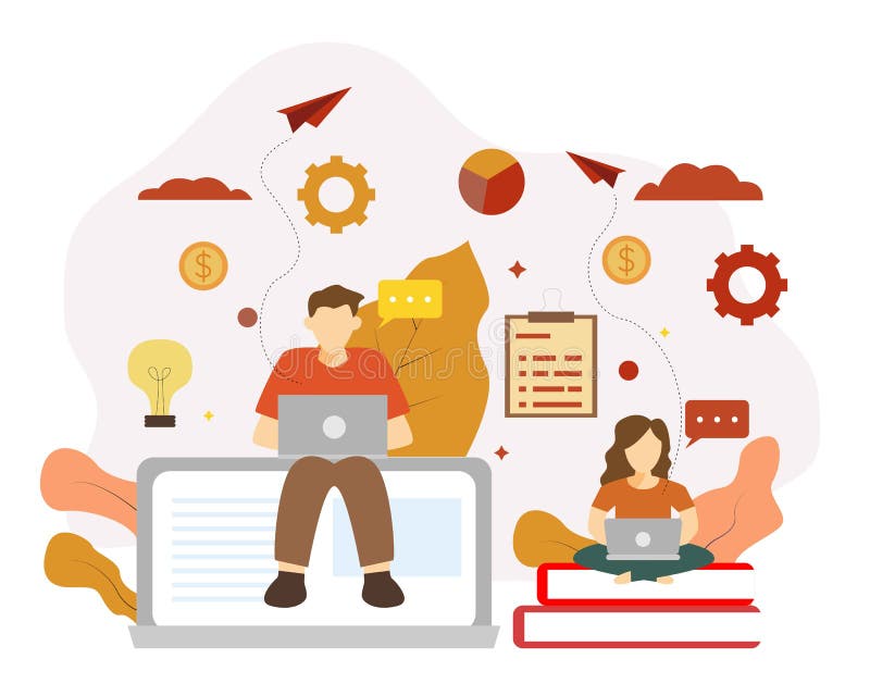 Freelancer Character Illustration Graphic Design Vector Stock Vector ...