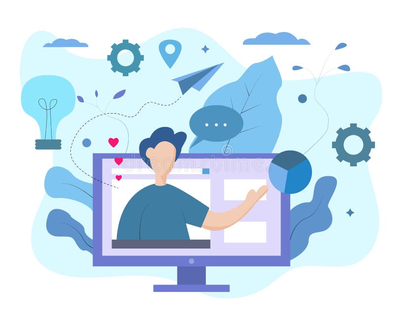 Online Course Illustration Design Stock Vector - Illustration of media ...