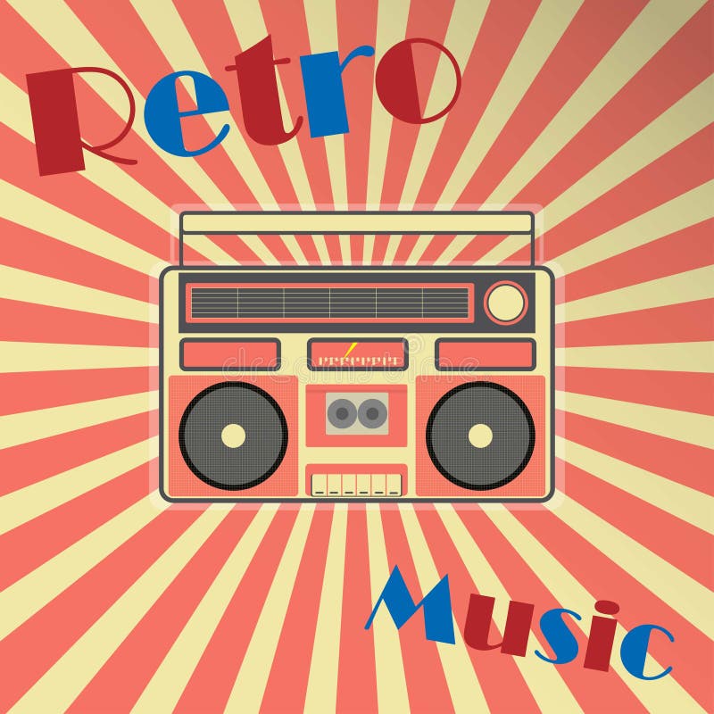 Vintage Audio Cassette Player with the Text Retro Music Stock Vector ...