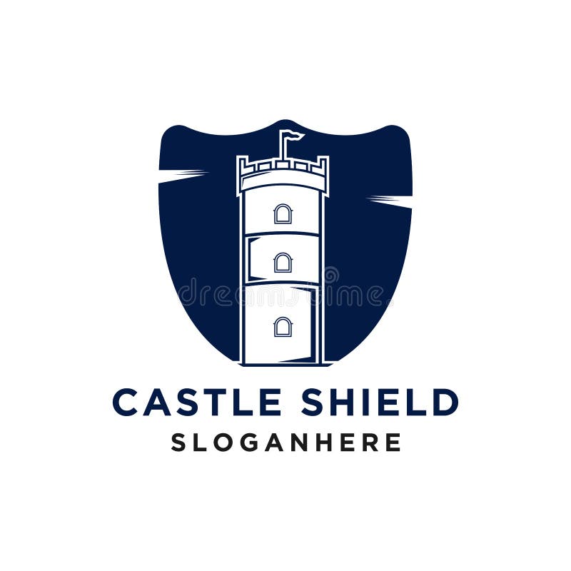 Castle Shield Vector Logo Design Stock Vector - Illustration of logo ...