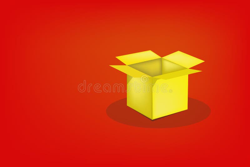 Opening Cardboard Box with Front View. Empty Place for Your Text or ...