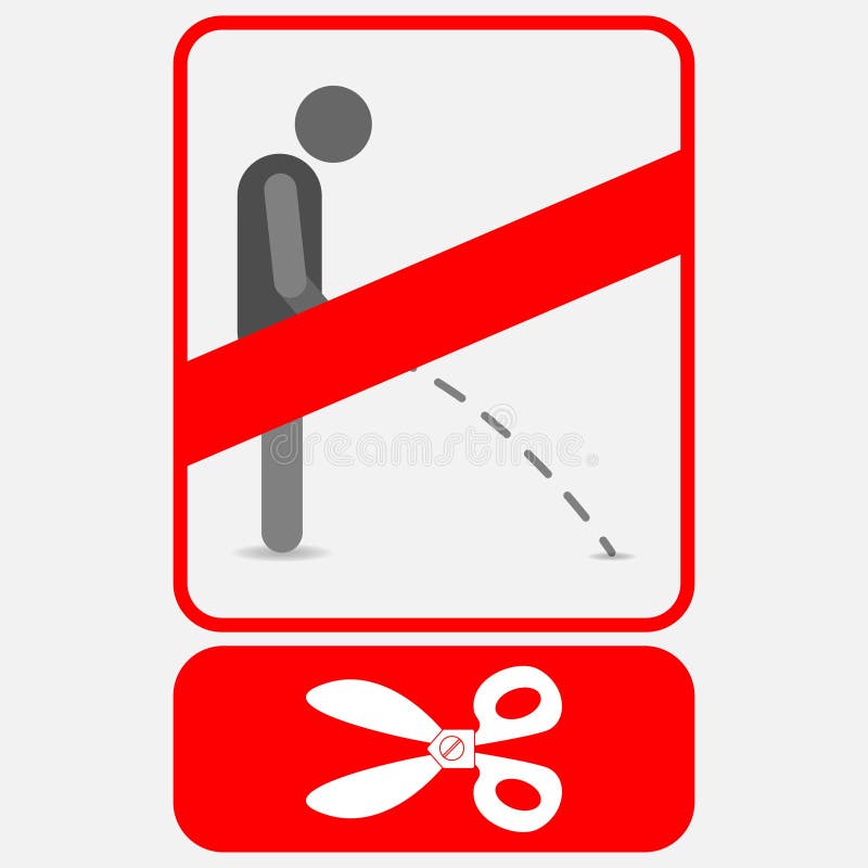 Icon of No Urinating or No Peeing Prohibited Sign and Icon of Scissors ...
