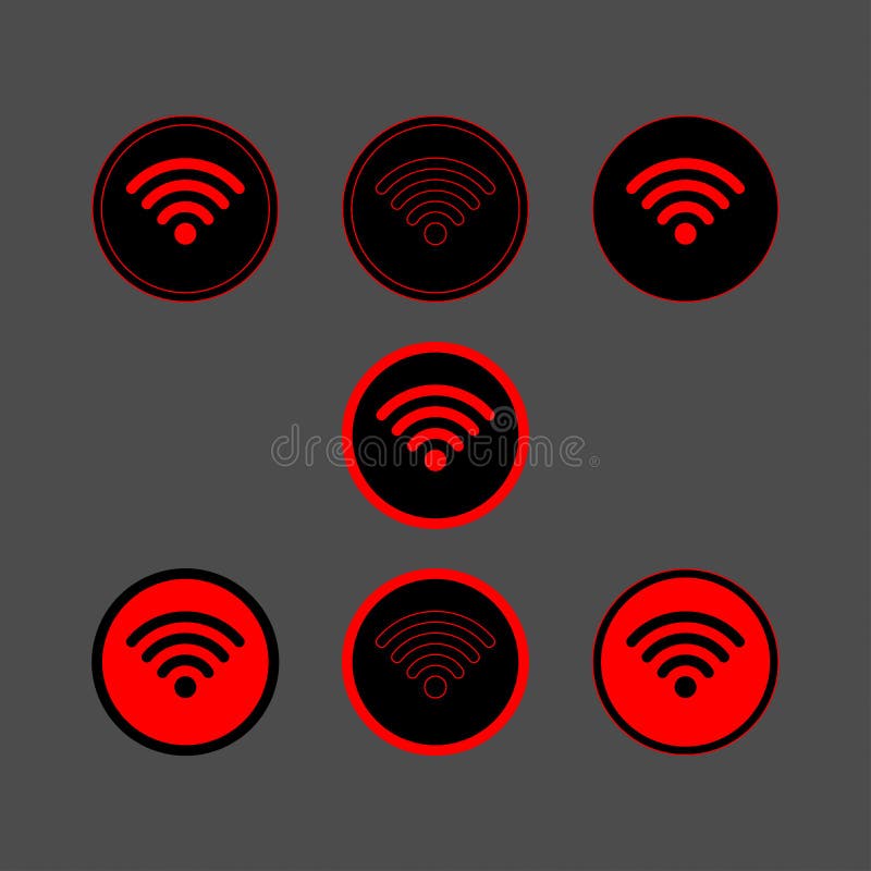 Colorful Isolated Oval Red Vector Wi-fi Logo Web Icons. Modern Template ...