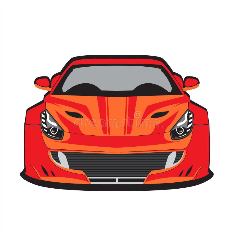 Sport car front view stock vector. Illustration of font - 209250883