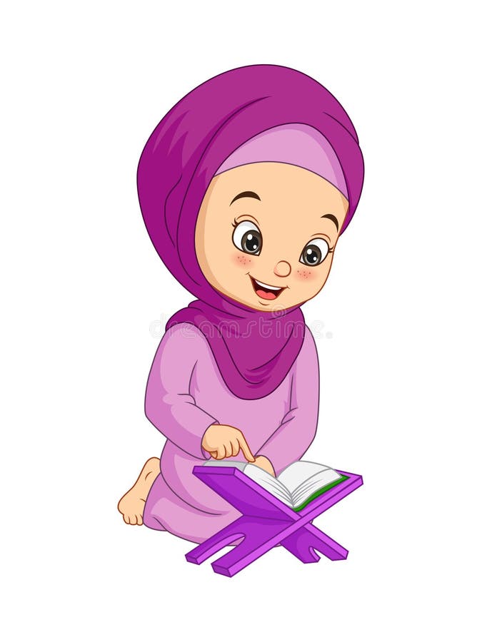 Little Muslim Girl Reading Quran Stock Illustrations – 49 Little Muslim ...