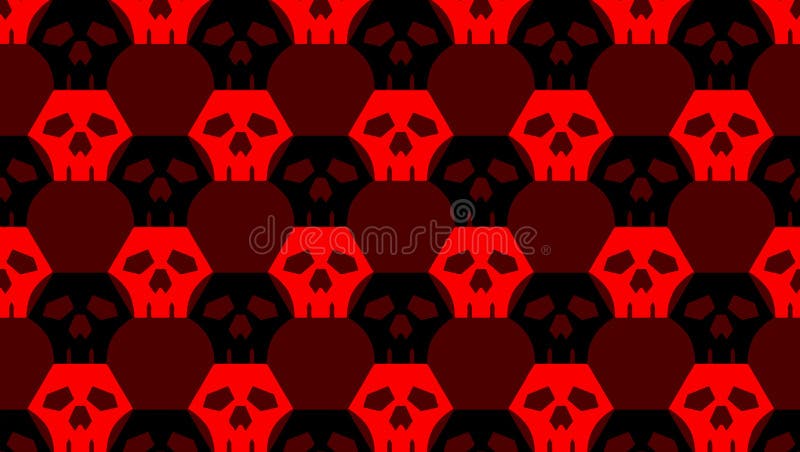 Black and Red Skull Pattern Wallpaper Illustration Background Stock ...