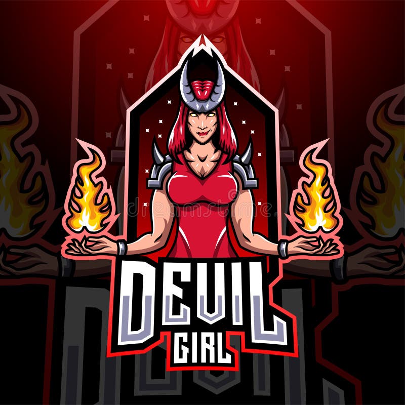 Devil Girl Esport Mascot Logo Stock Vector - Illustration of hell, face ...