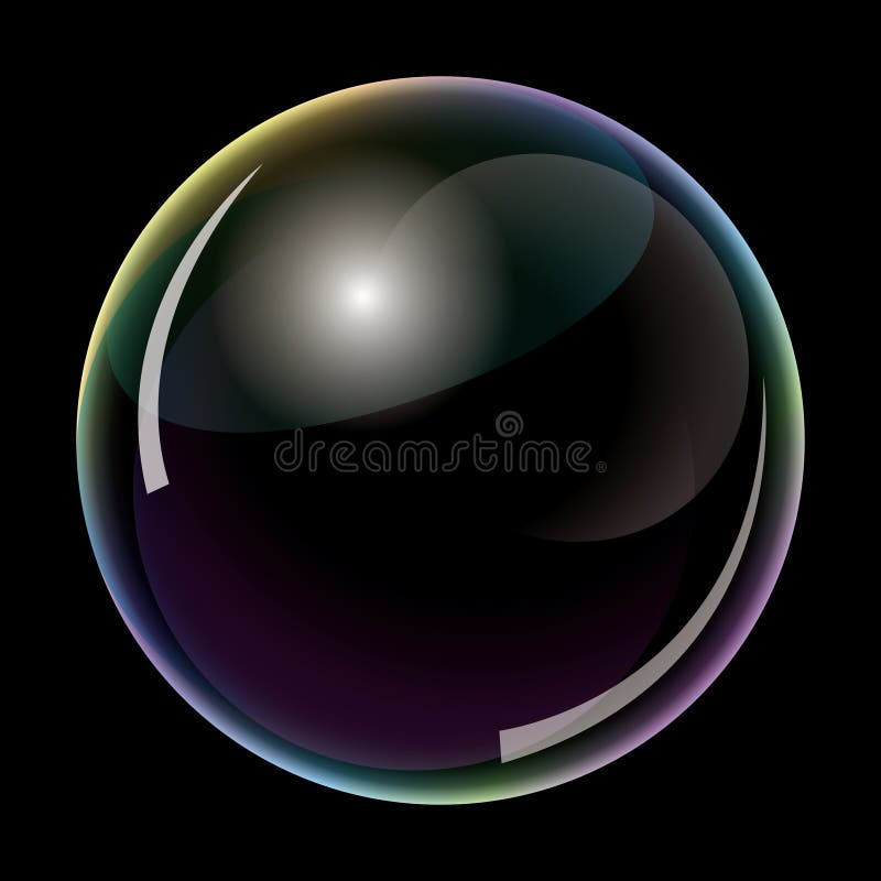 Single Bubble with Colour and Reflection Stock Vector - Illustration of ...