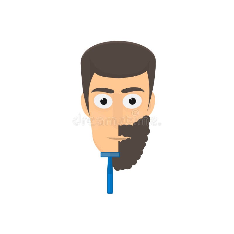 Man Shaves His Beard, Vector Graphics Stock Illustration - Illustration ...
