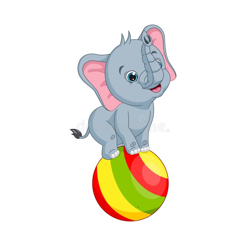 Cute Cartoon Elephant Standing Ball Stock Illustrations – 155 Cute ...