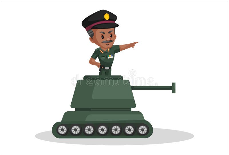 Cartoon Army Soldier Pointing