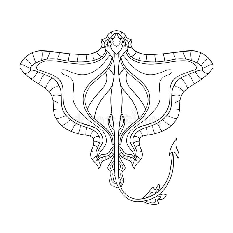 Stingray Coloring Stock Illustrations – 244 Stingray Coloring Stock ...
