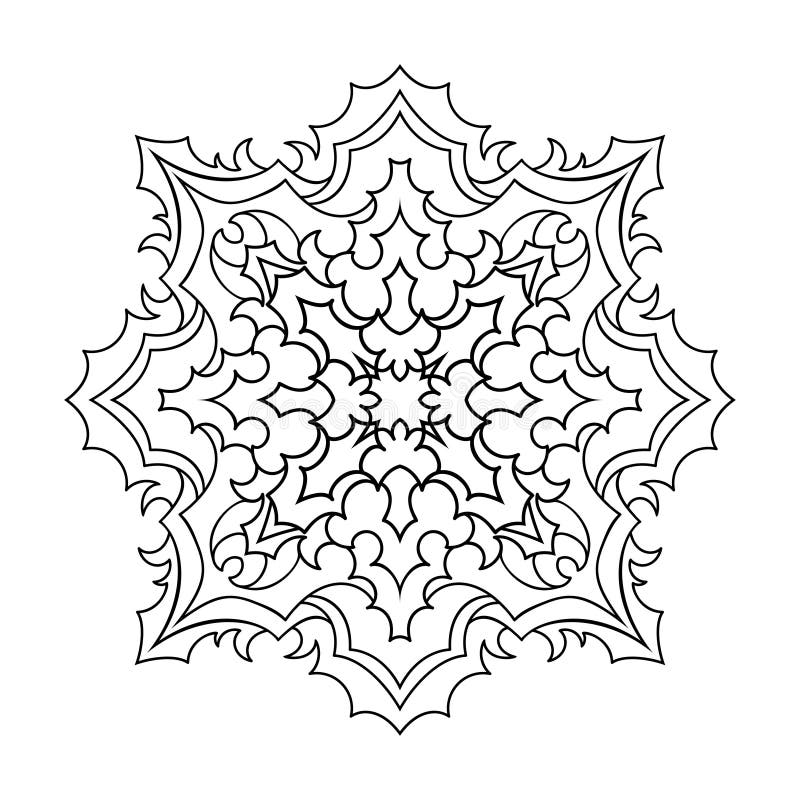 Winter Mandala Like a Snowflake with Frozen Patterns on White Isolated ...