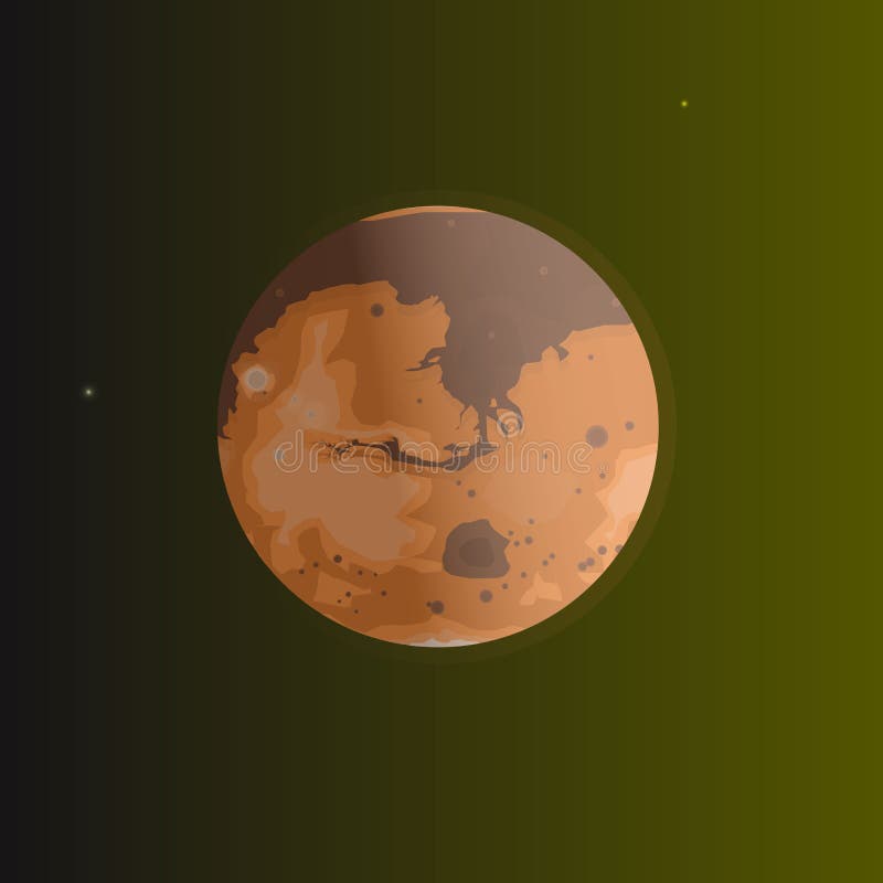 Planet Mars. Red Planet, Vector Illustration Stock Vector ...