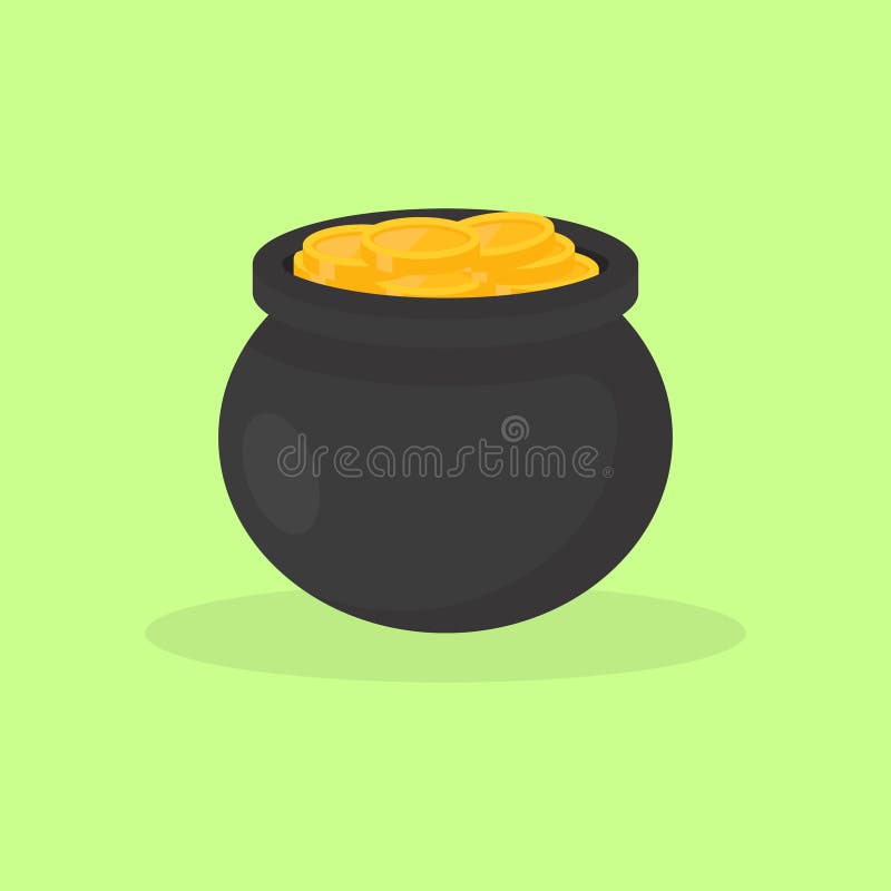 Illustration Vector Graphic of Gold Pot Stock Vector - Illustration of ...