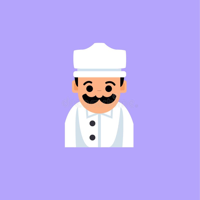 The Profession of a Chef`s Assistant in Vector Style. Different ...