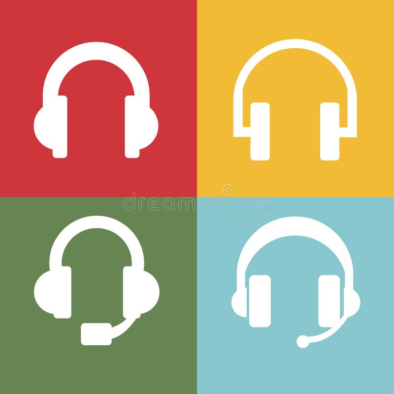 Microphone and Headphones Set Icon Stock Vector - Illustration of ...