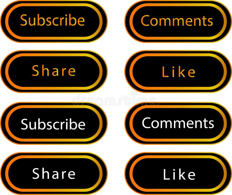 Like, Comment, Share, Subscribe, and Social Media Icon Button ...