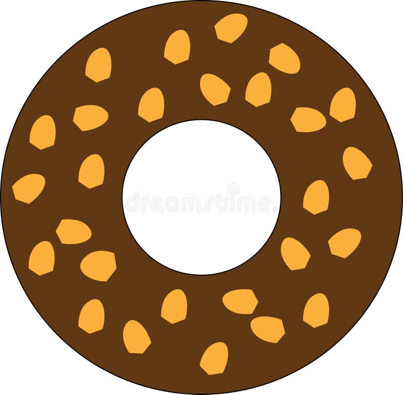 Vector of Donuts Topped with Almond Stock Vector - Illustration of ...