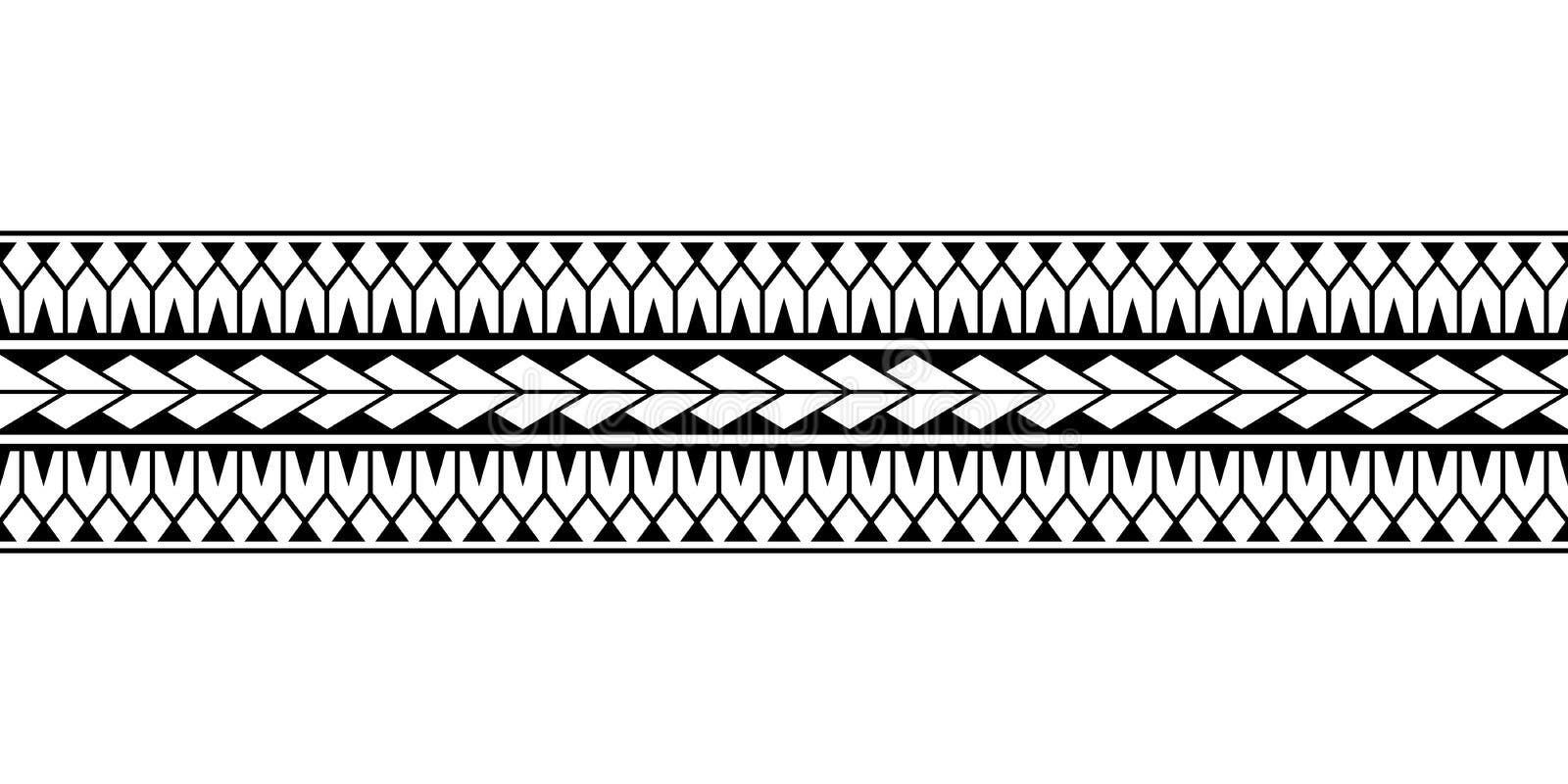 Maori Polynesian Tattoo Bracelet with Waves. Tribal Sleeve Seamless ...
