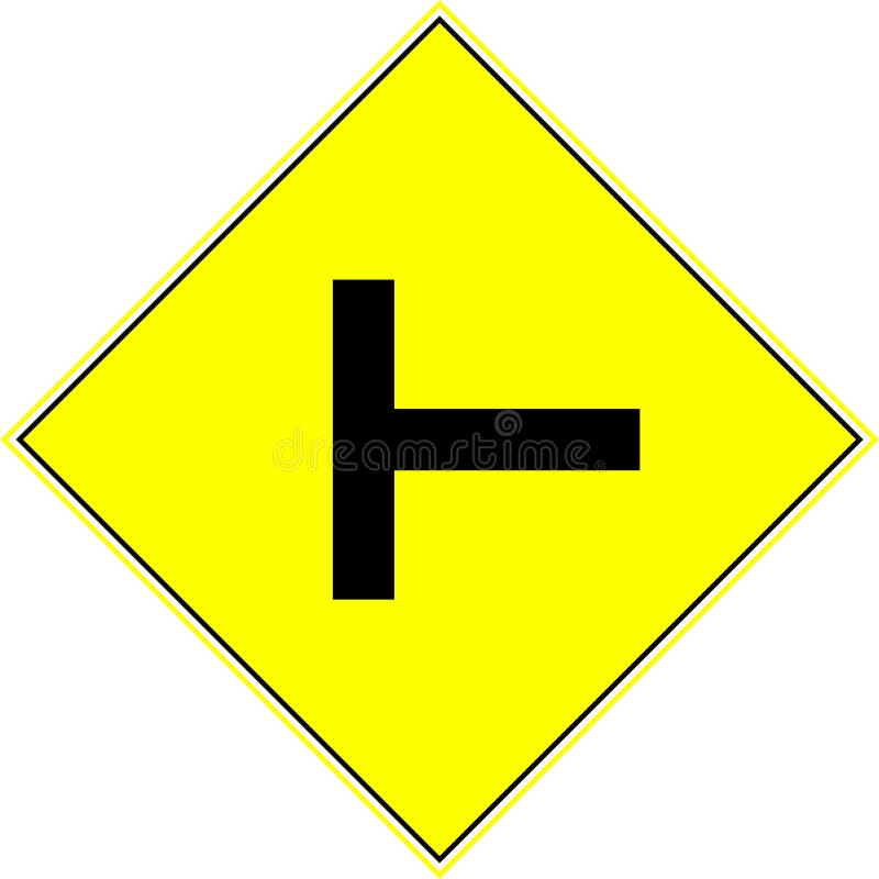 Vector of a Sign Indicating that There is an Intersection of Three ...