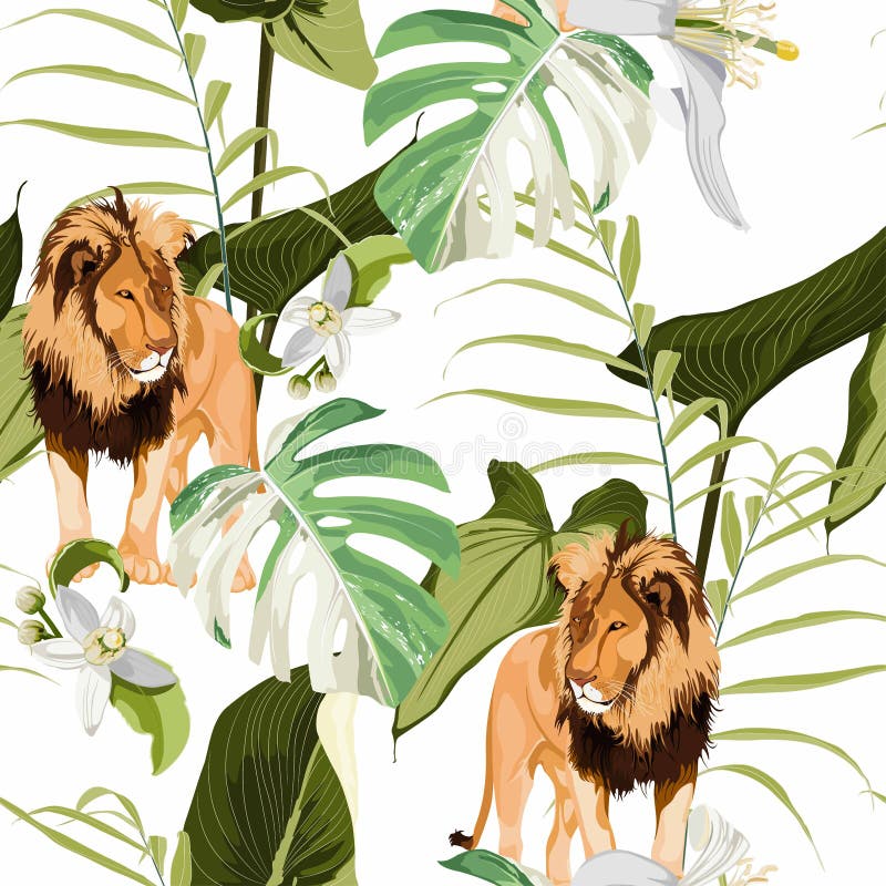Border Design Lion Forest Stock Illustrations – 190 Border Design Lion ...