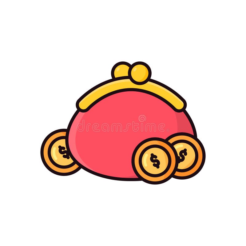 Coin Purse illustration stock vector. Illustration of beautiful - 215145613