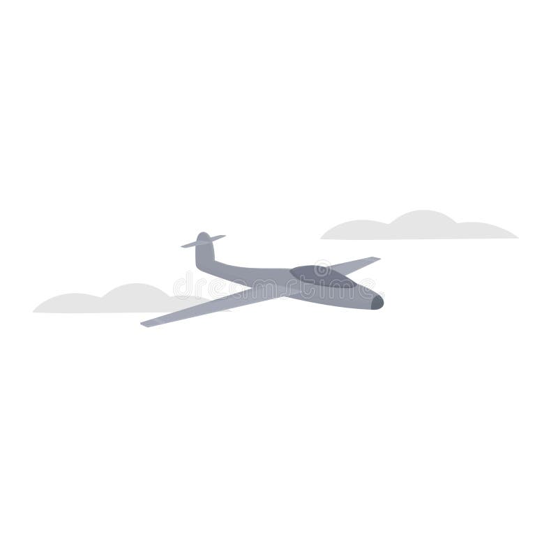Glider Plane. Airplane Flying in the Clouds, Vector Illustration Stock ...