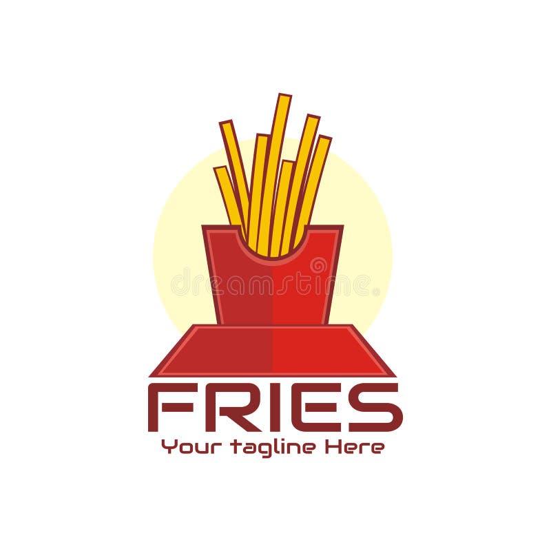 Illustration Vector Graphic of Ready-to-eat Fries Logo with a Red Box ...