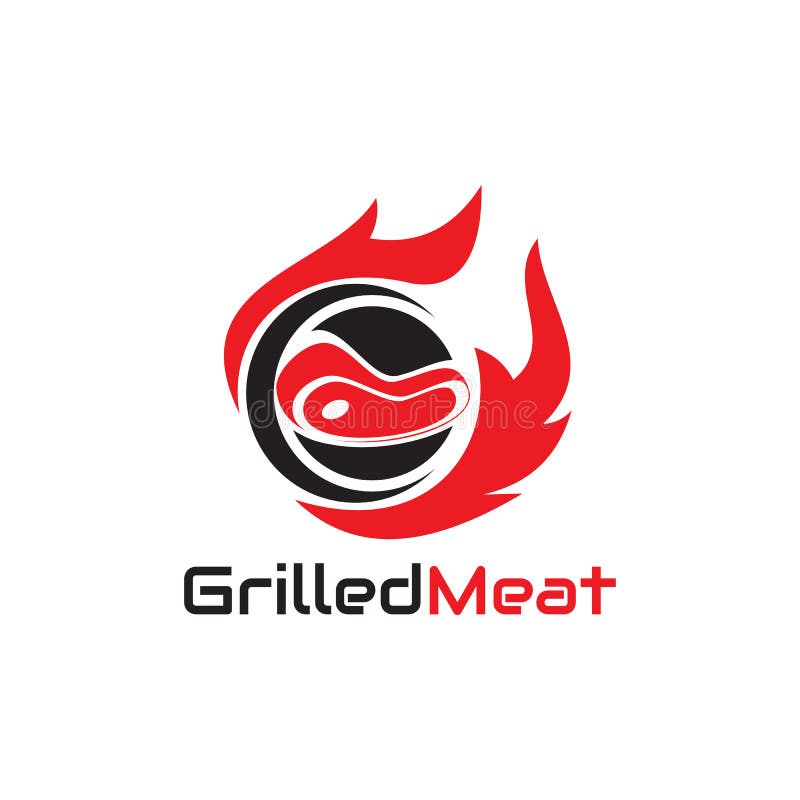 Illustration Vector Graphic of Grilled Meat Displays Fire Stock Vector ...