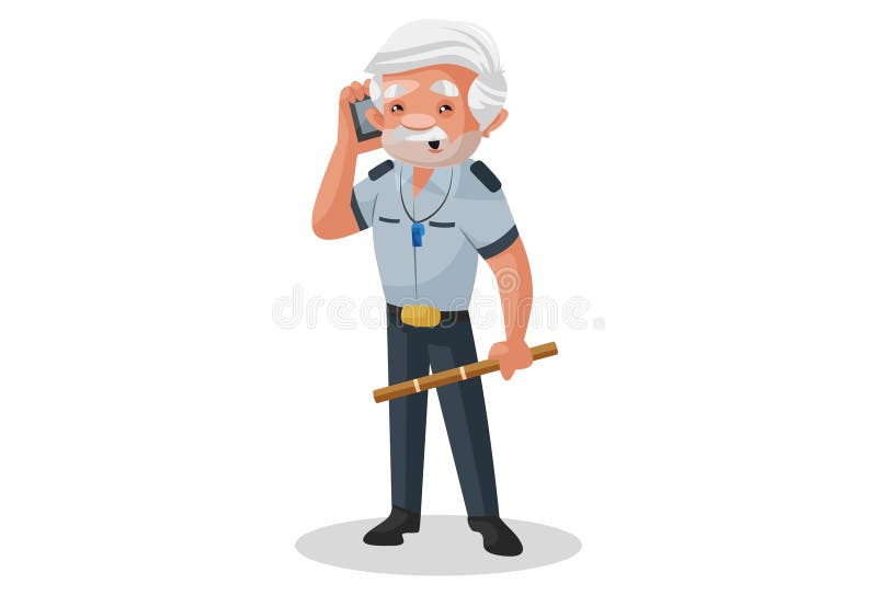 Watchman Vector Cartoon Character Stock Vector - Illustration of ...