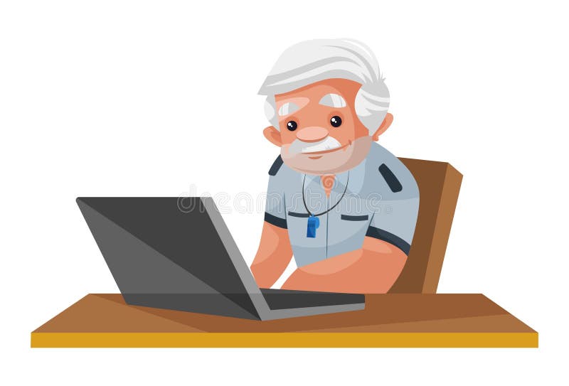 Watchman Vector Cartoon Character Stock Vector - Illustration of ...